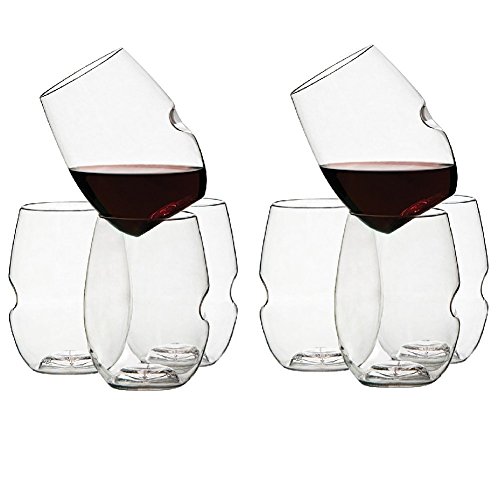 govino Go Anywhere Wine Glasses | Dishwasher Safe, Flexible, Shatterproof, and Recyclable | 16 oz. Each | Set of 8.