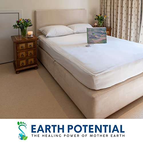 Earthing Grounding Fitted California King Size Sheet β Earthing Sheet for Healing Sleep & Wellbeing - c/w 15 ft Bed Grounding Cord - Earthing Sheets & Ground Earthing Products by Earth Potential
