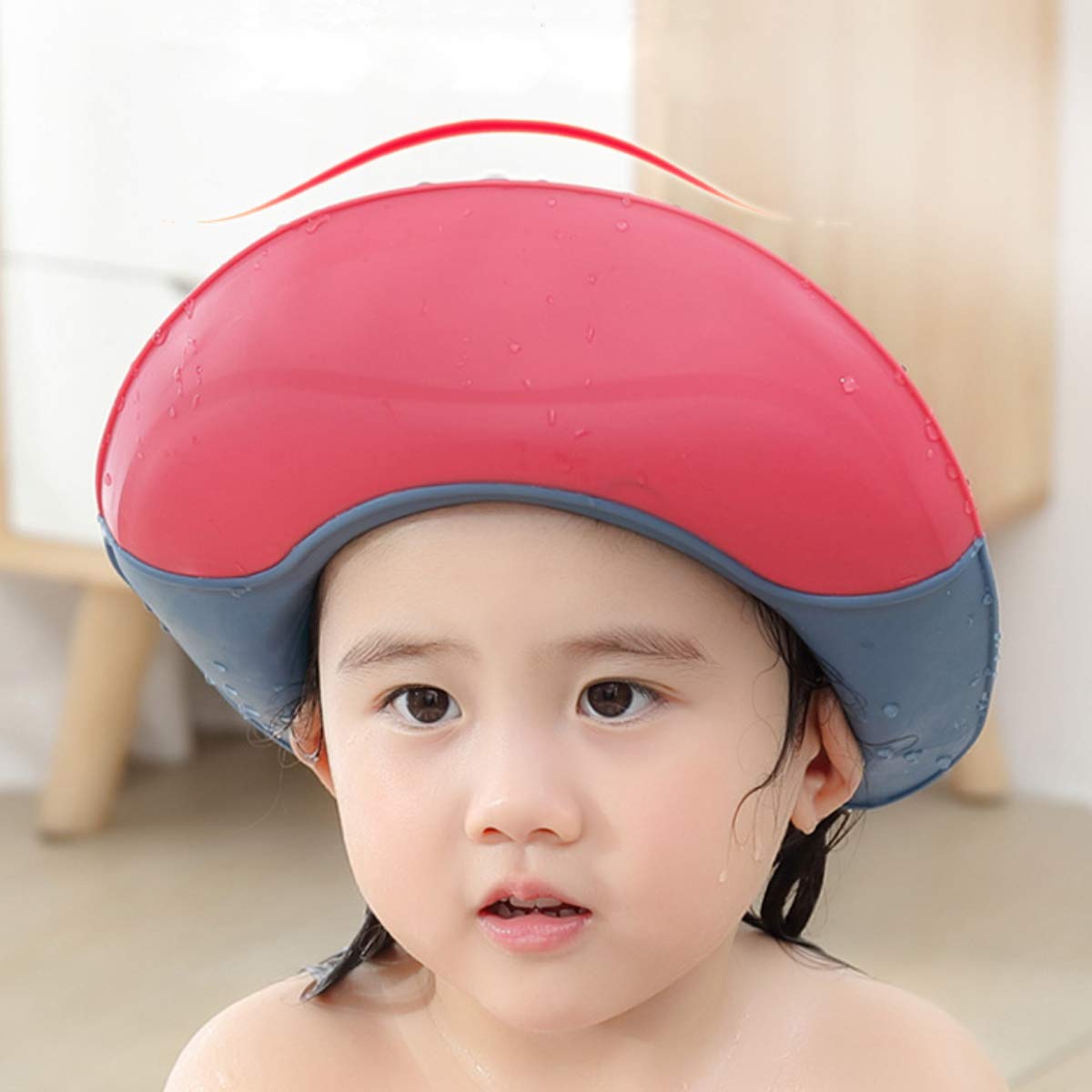 Baby Shampoo Cap Adjustment Silicone Bathing Hat Wash Hair Shield Hat Suitable for Babies, Toddlers, Children Pink