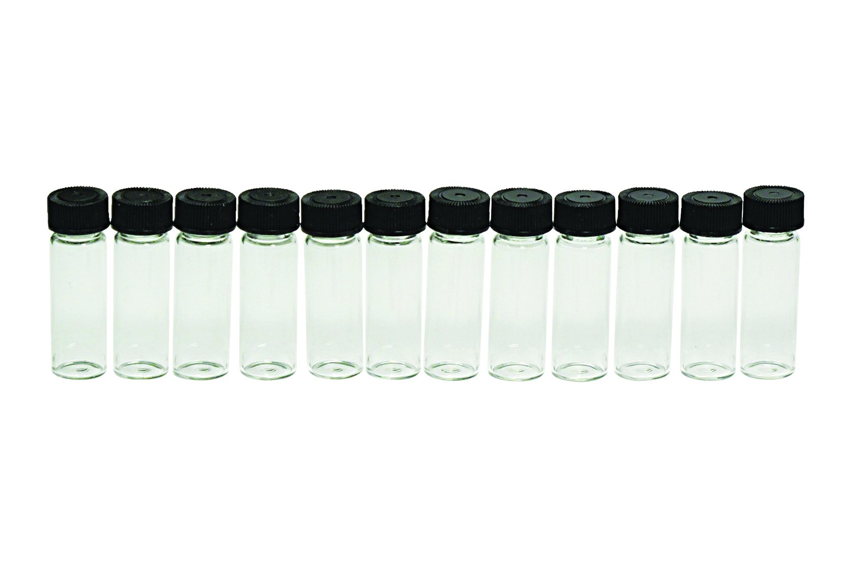 SE 1-3/4" x 9/16" Leak-Proof Glass Vial Set (12 PC.) - GB3-12