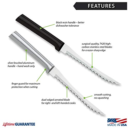 RADA Cutlery Tomato Slicing Knife β Stainless Steel Blade With Aluminum Handle Made in USA, 8-7/8 Inches, 2 Pack