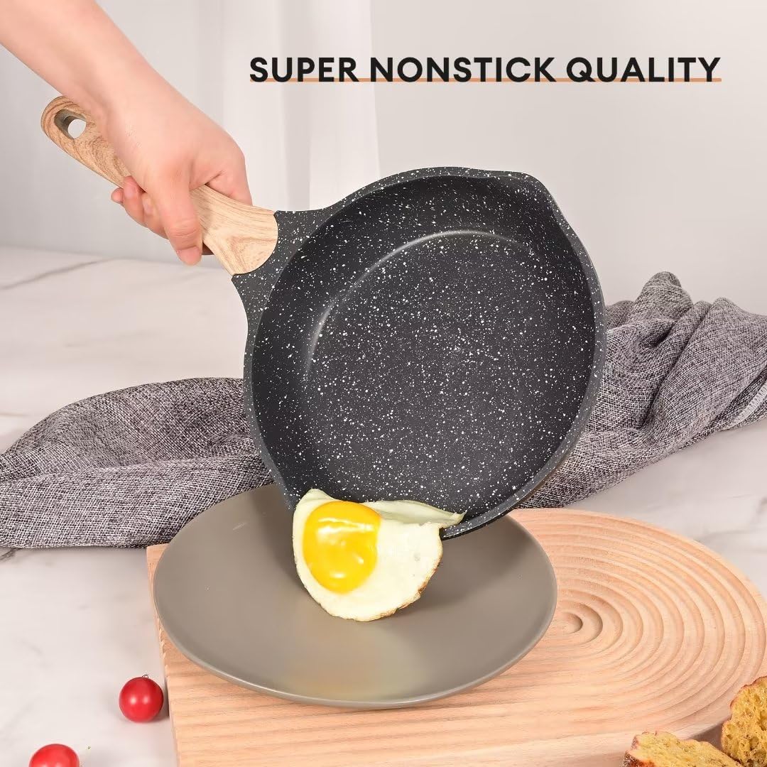 JEETEE Pots and Pans Set Non Stick Induction Cookware Sets, 19 Pcs w/Frying Pan, Saucepan, Sauté Pan, Griddle Pan, PFOA Free