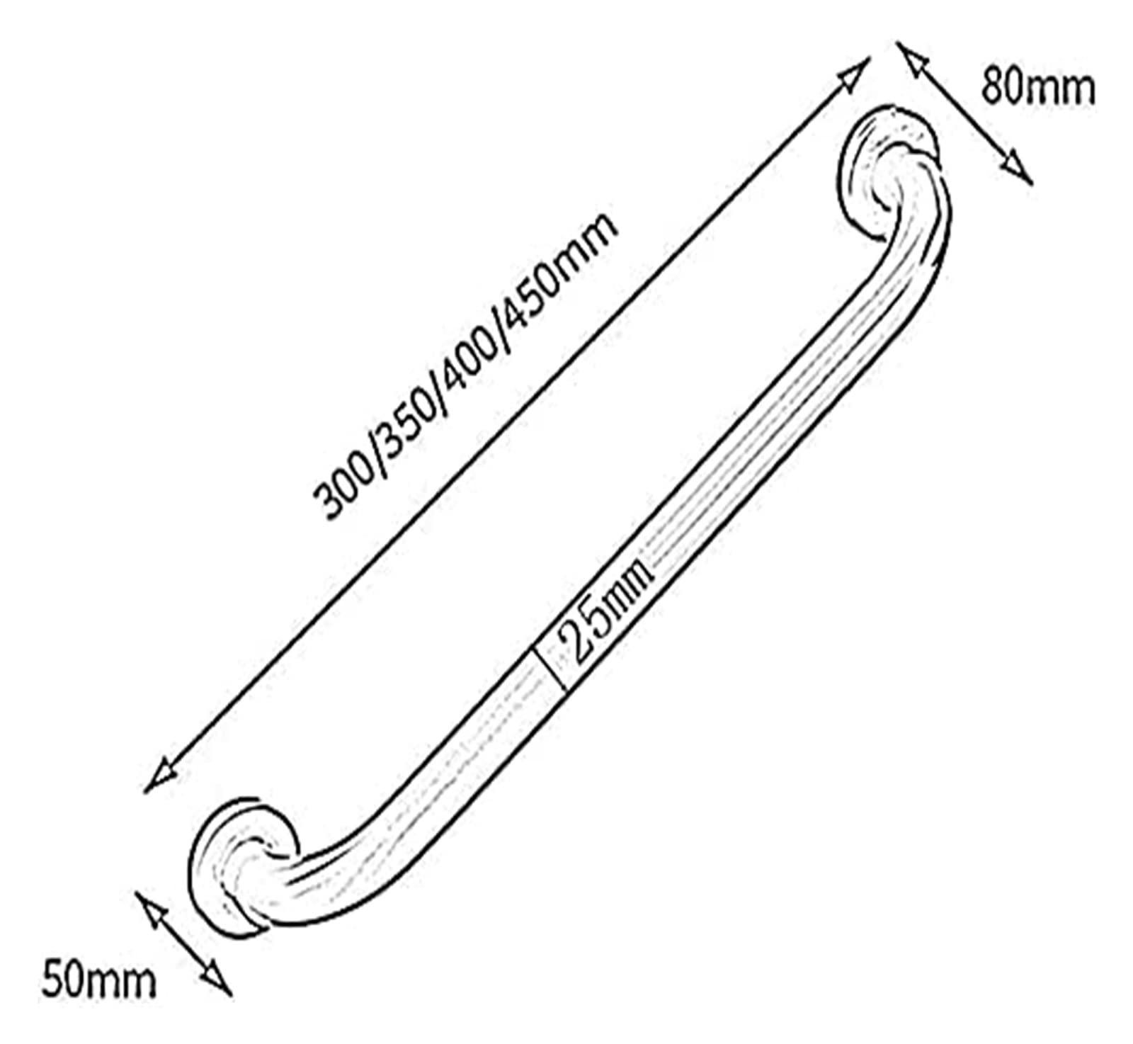 Grab Bars Brass Support Grab Bar, Non-Slip Rail Elderly Disabled Safety Handrails Bathtub Toilet Kitchen Stairway Assist Handrail Antirust Matte Texture (Color : Dolphin Waves, Size : 300Mm)