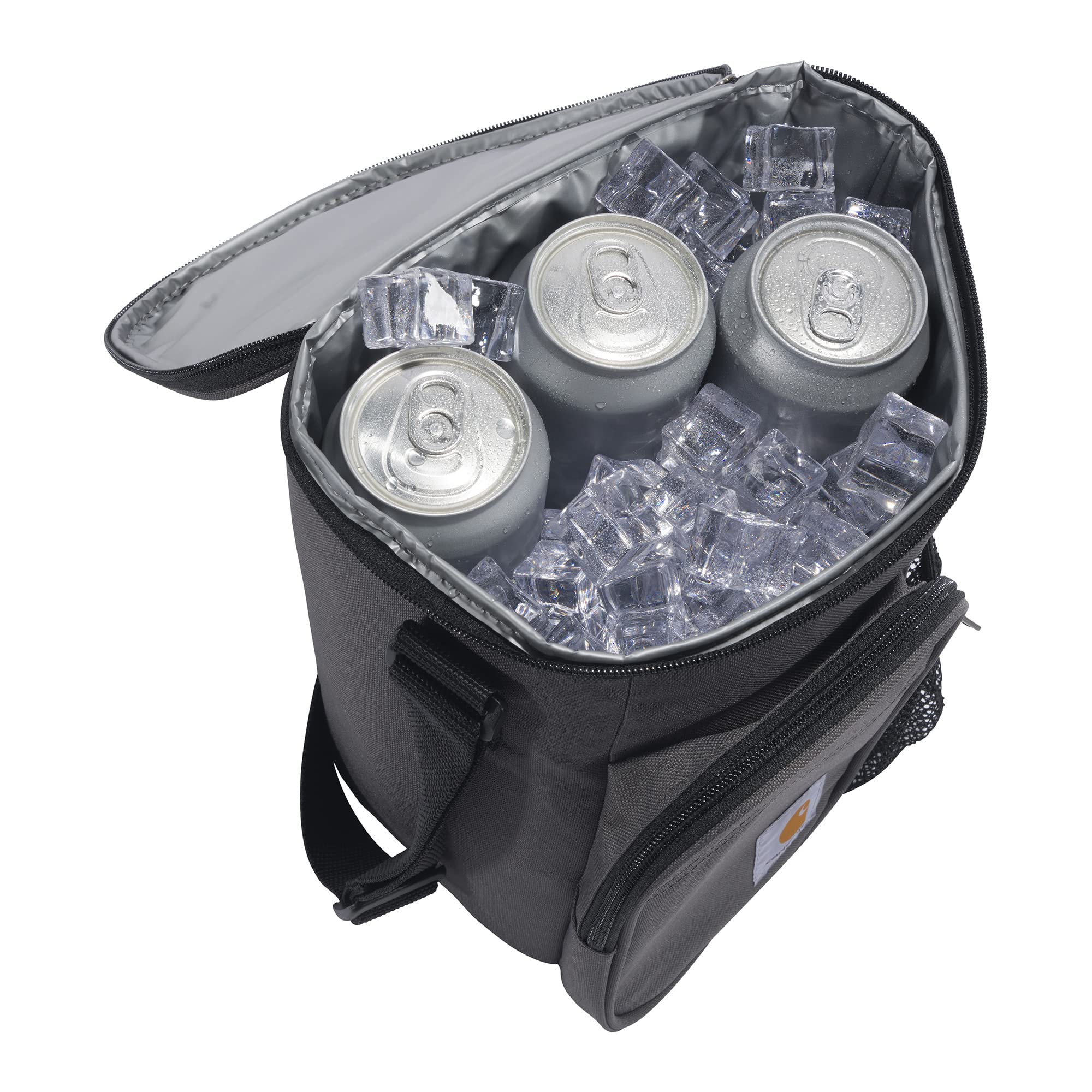 Carhartt Vertical Insulated Lunch Cooler Bag with Water Bottle, Grey