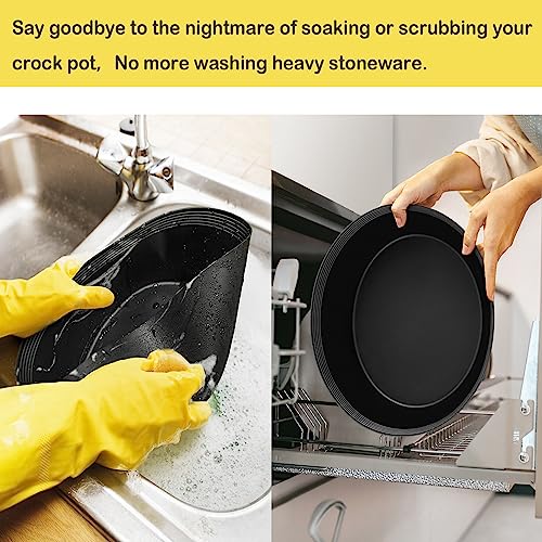 Slow Cooker Liners fit Crock-Pot 7-8 Quart Oval Slow Cooker,Reusable & Leakproof Dishwasher Safe Cooking Liner for 7-8QT Crock Pot