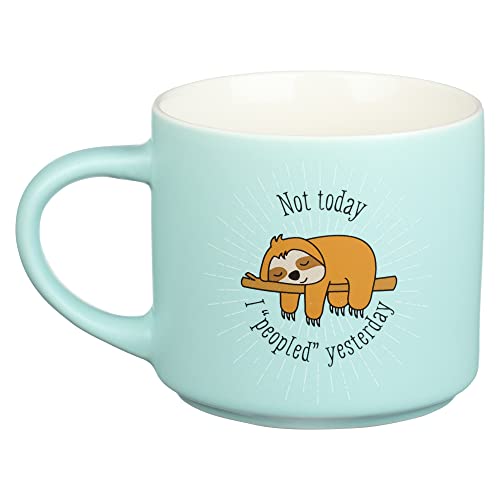 Bless Your Soul XL Blue Coffee Mug I Peopled Yesterday, Funny Birthday Gifts for Women/Men, Mom, Dad Co-worker, Retro-Inspired Designs - 15oz Cup