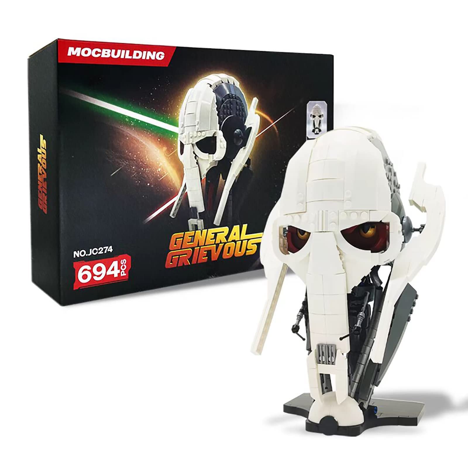 MOCBUILDING Easter Basket Stuffers, Room Decor, Easter Gifts for Kids, General Grievous Helmet Model Blocks Toys for Boys 5-7/Adult Brithday Easter Gifts for Kids 8-12 694pcs