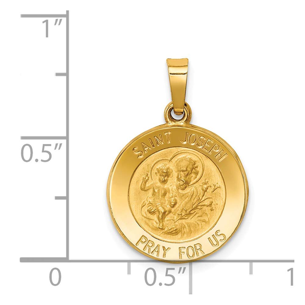 BillyTheTree Jewelry 14K Yellow Gold Polished & Satin St. Joseph Medal Pendant