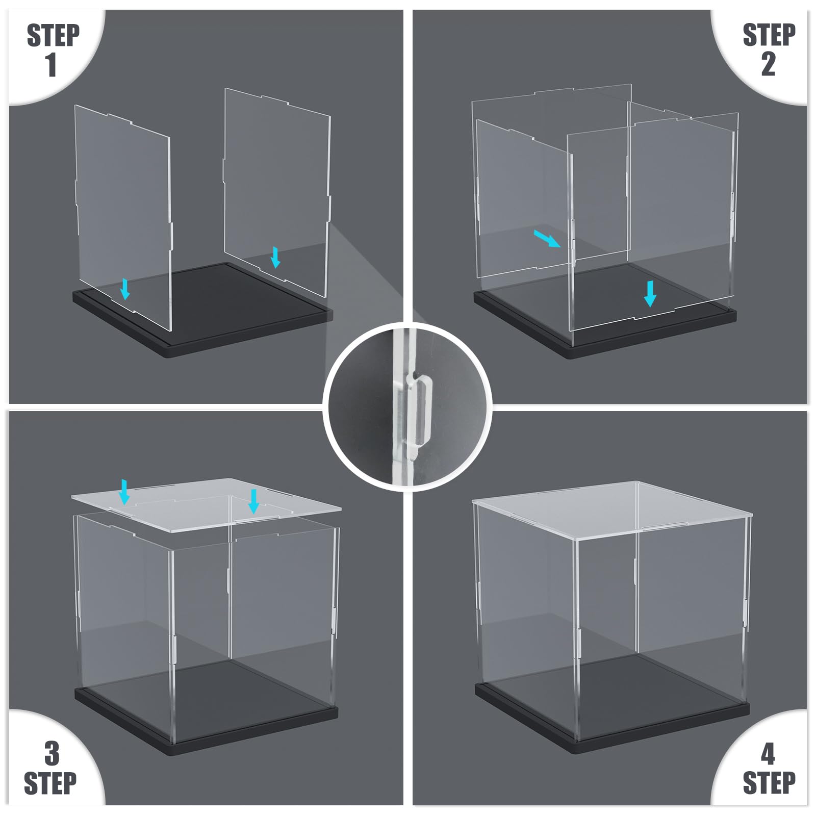 Nynelly Clear Acrylic Display Case for Collectibles,30.7" Tall Dispaly Case for Lego Castle 71040 Toys Self-Assembly Large Display Box with Base Countertop Showcase for Figures,20.1x15x31.1 in