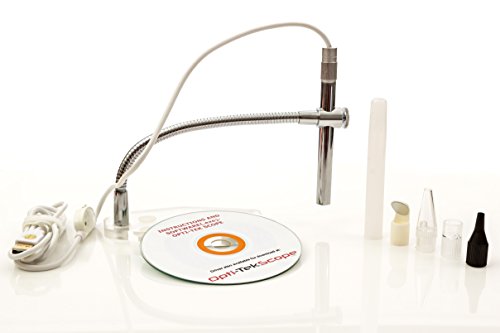 Opti-Tekscope Digital USB Microscope Camera- Advanced CMOS Sensor, True High Definition Macro 200x Zoom Imaging β1600 x 1200, Video, Flexible Acrylic Stand, 8 LED, Windows Mac Linux