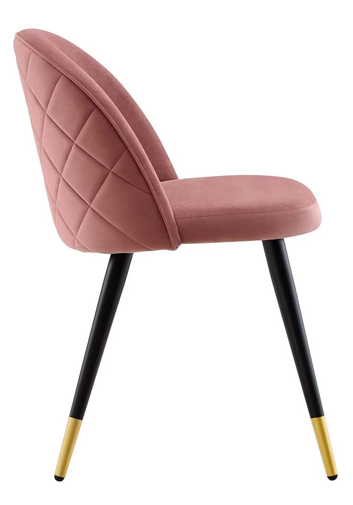 Modway Cordial Performance Velvet Accent Set of 2, Dining Chair, Dusty Rose
