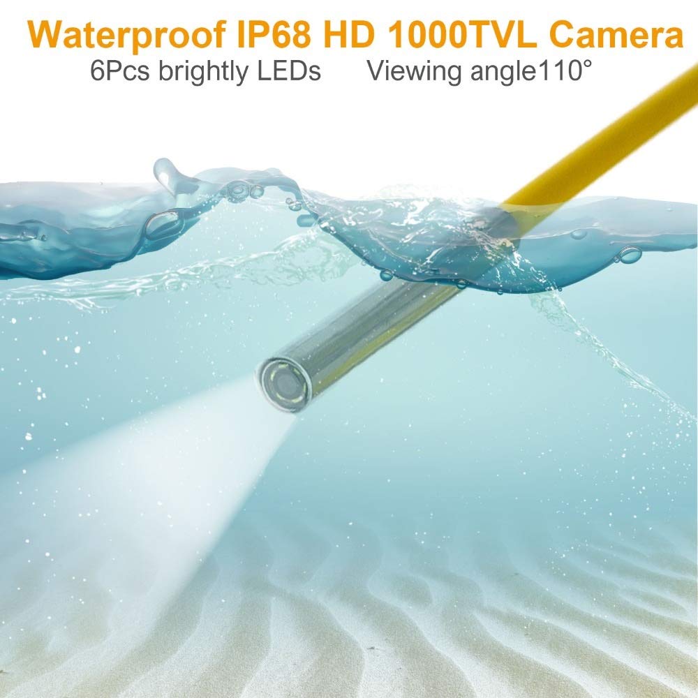 BHVXW 20/50/100M Pipe Inspection Video Camera,6.5mm Cam Drain Sewer Pipeline Industrial Endoscope (Size : 50m)