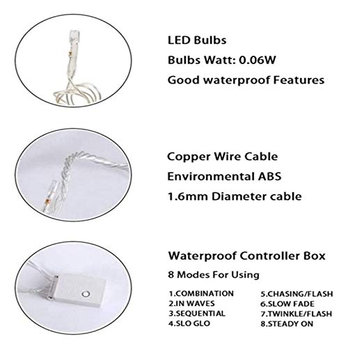 LIUPENGWEI Fairy String Lights,LED Rope Lights with 8 Lighting Modes, Perfect for Home, Garden, Bedroom, Christmas, Wedding, Party Decoration Lamp Garden Ghost Light