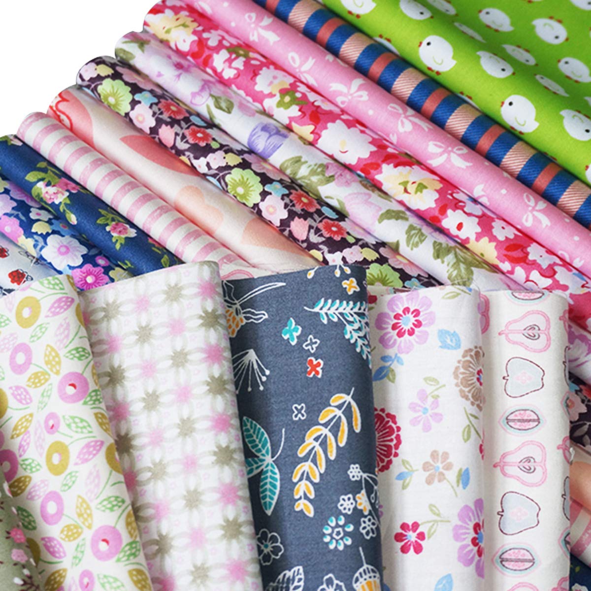 Cotton Fabric Squares Misscrafts 25pcs 30 x 30cm Quilting Fabric Bundle Patchwork Pre-Cut Quilt Squares for DIY Sewing Scrapbooking Quilting Dot Pattern