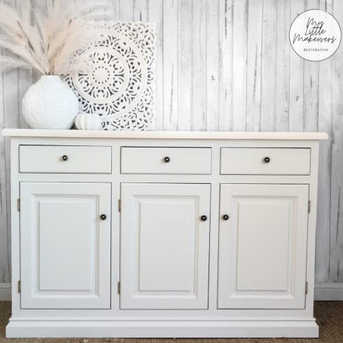 Dixie Belle Silk All-in-One Mineral Paint | Salt Water (16oz) | Off-White All-in-One Water Based Primer + Topcoat | Durable Furniture Paint | Low Reflective Finish