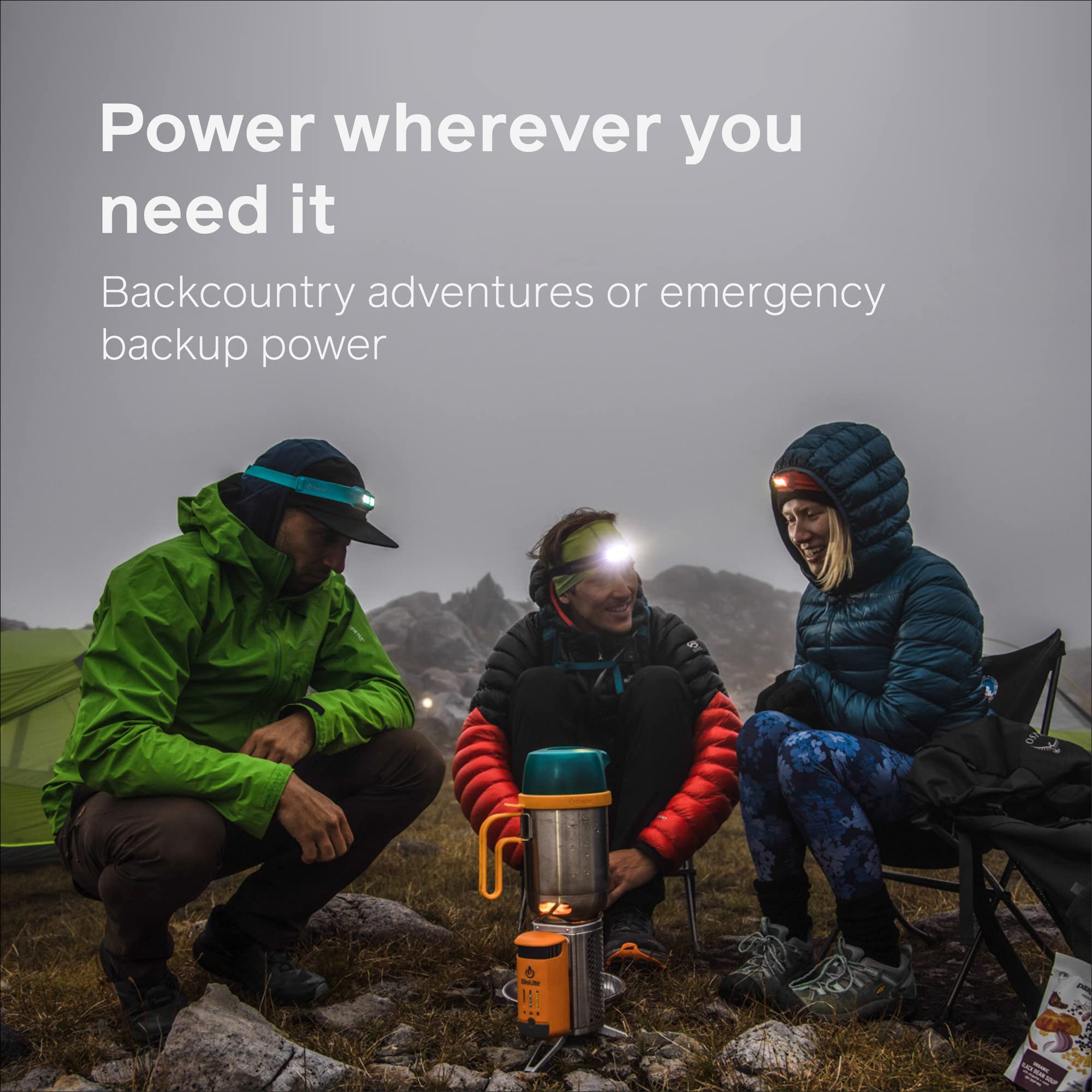 BioLite CampStove 2+ Wood Burning, Electricity Generating & USB Charging Camp Stove, Stove Only