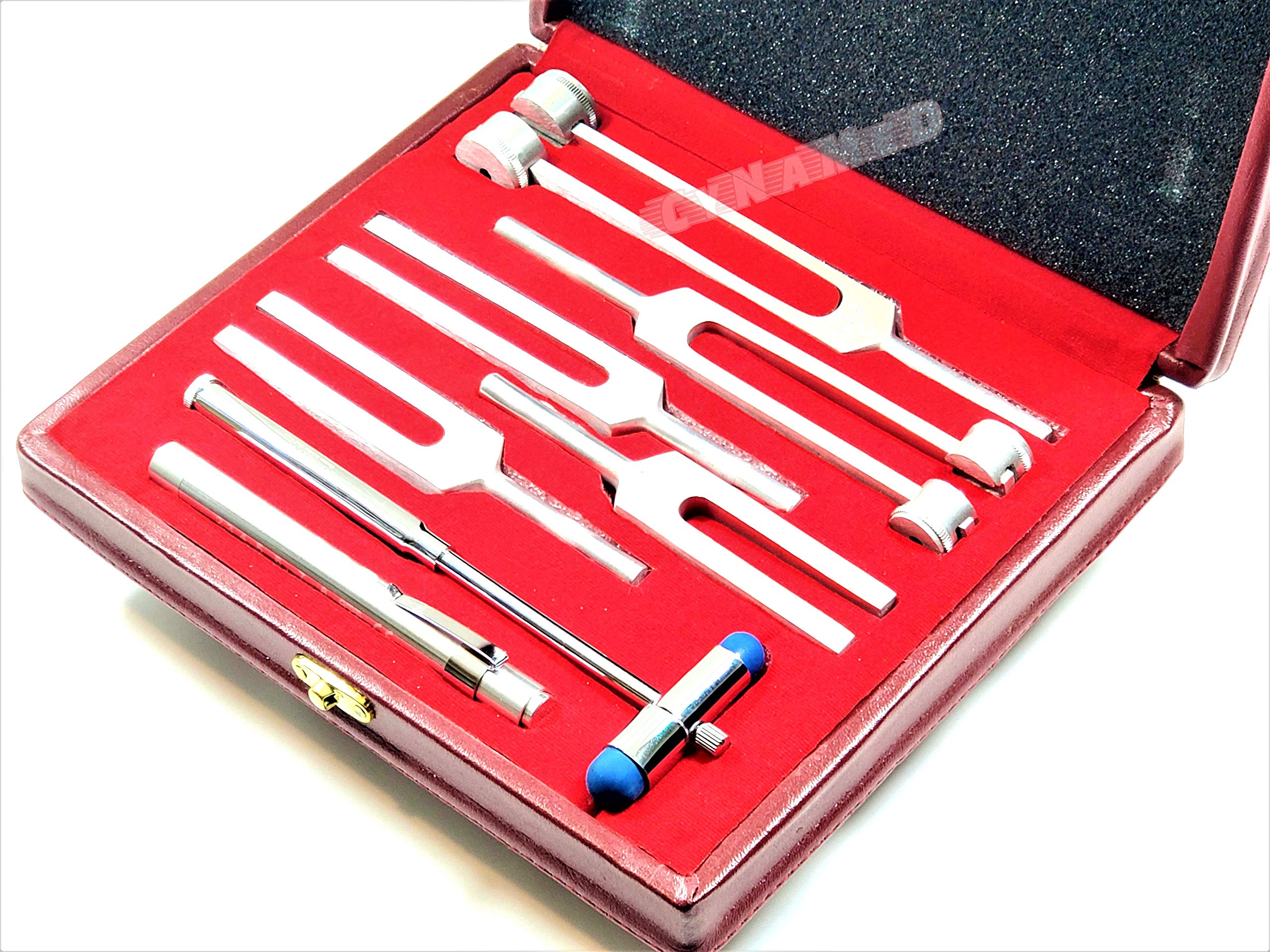 Set of 6 EA Tuning Forks Set Medical Surgical Chiropractic Physical Diagnostic Instruments Tuning Fork + Free Reusable Penlight