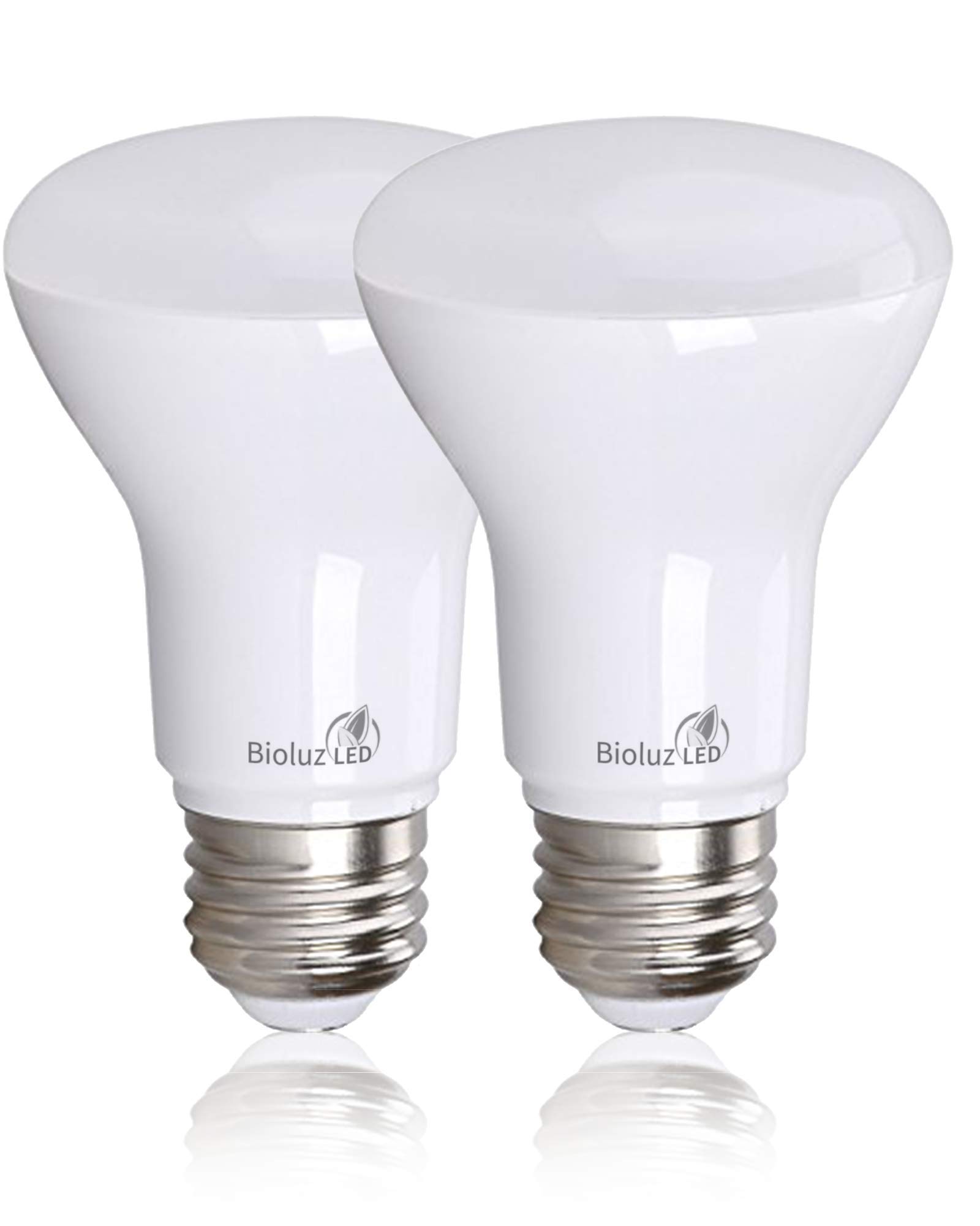 Bioluz LED 2 Pack R20 LED Bulb 90 CRI 3000K Bright Soft White 6W = 50 Watt Replacement 540 Lumen Indoor/Outdoor UL Listed CEC Title 20 Compliant (Pack of 2)