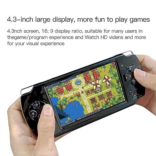 Black Handheld Game Console 4.3 inch Retro Games Consoles Classic Video Games Built-in Preinstalled Rechargeable Battery Portable Style Gaming Consoles