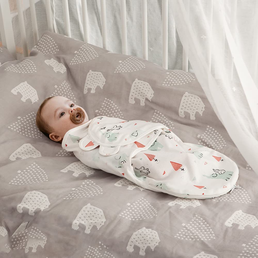 Baby Swaddle Blanket Boy Girl,Super Soft Material Newborn Adjustable Swaddles for 0-3 Months,2-Way Zipper Sleep Sack 2 Pack Wrap Set(Small/Medium)