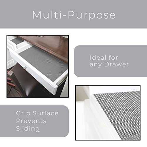 Smart Design Classic Grip Shelf Liner For Home Organization- Non Adhesive/Slip, Easy Clean - Perfect for Desk, Shelves, Kitchen, Bathroom, Cabinet Protection -Graphite Gray