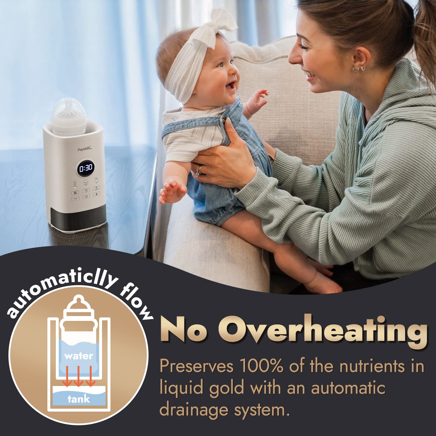 Bottle Electric Steam Sterilizer and Dryer Bundle with Baby Bottle Warmer Pro