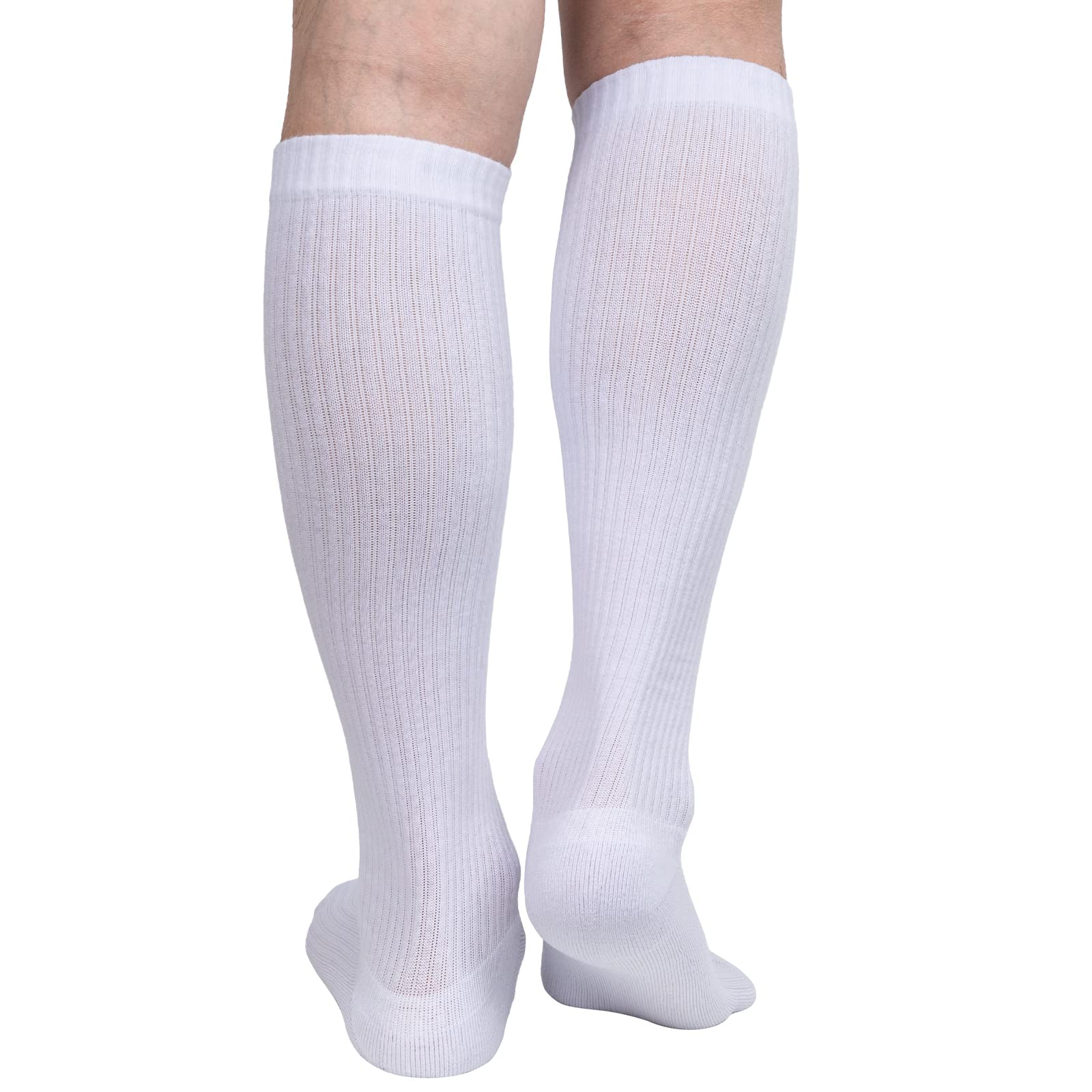 Athlemo 6Pairs Cotton Compression Socks for Men & Women Circulation 8-15mmHg Knee High Socks