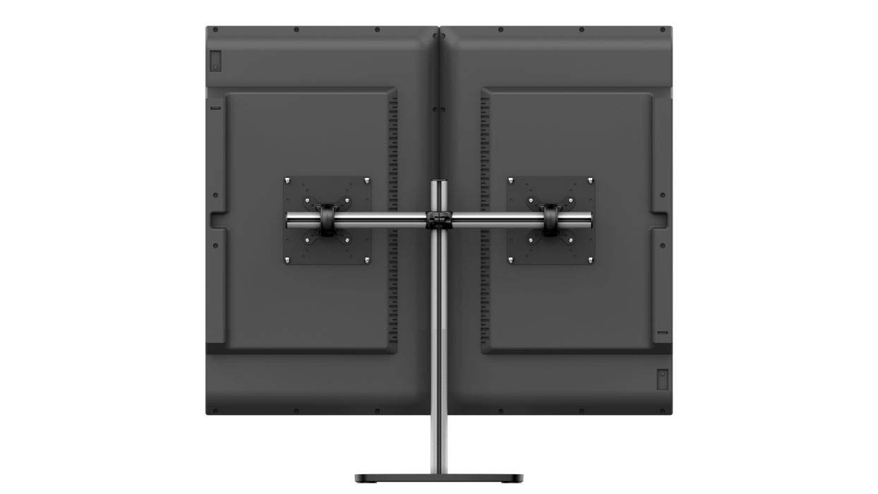 Atdec Quad/Triple/Dual/Single Monitor Desk Mount - Freestanding Base - Loads up to 17.6lb Flat or 13.5lb Curved - VESA 75x75, 100x100 - Quick Display Release, tilt, pan, Landscape/Portrait