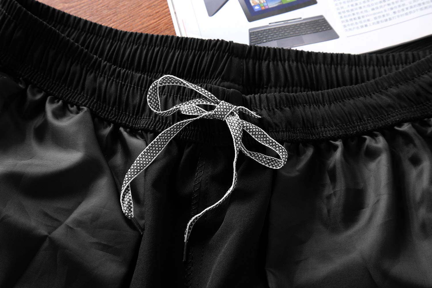 Bmuy Women’s Loose-fit Quick Dry Lightweight Workout Training Sports Shorts Zipper Pocket Black L