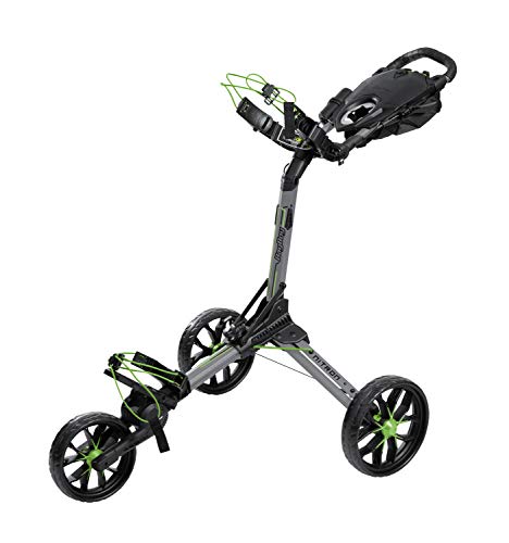 Bag Boy Nitron 3 Wheel Golf Push Cart, Easy 1 Step Open and Fold, Scorecard Console, Beverage Holder, Mobile Device Holder, Handle Mounted Parking Brake