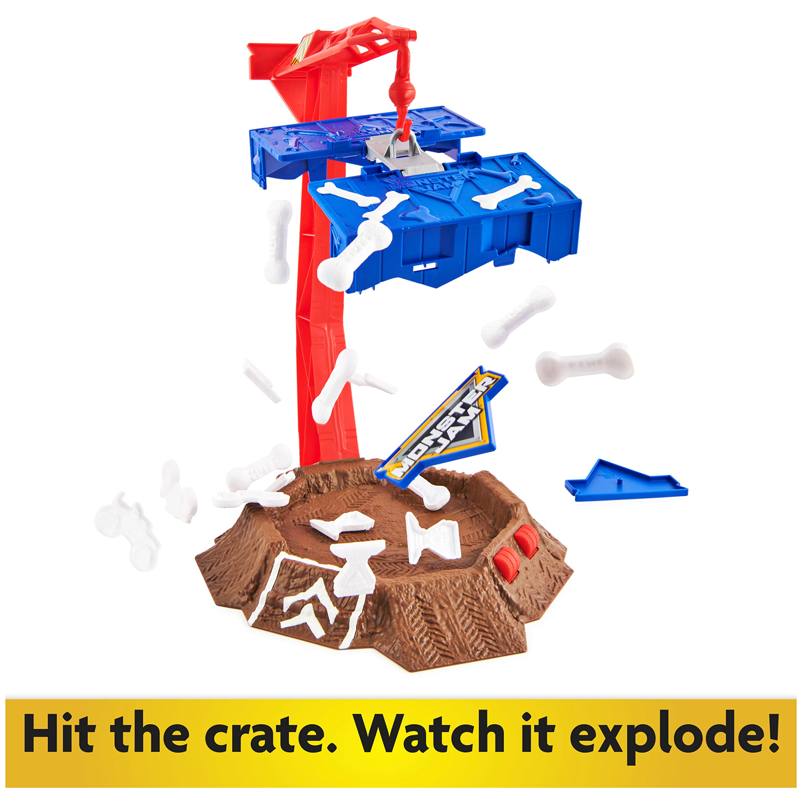 Monster Jam, Blastin’ Bones Playset with Exclusive Monster Mutt Dalmatian, Monster Truck Kids Toys for Boys Aged 3 and Up