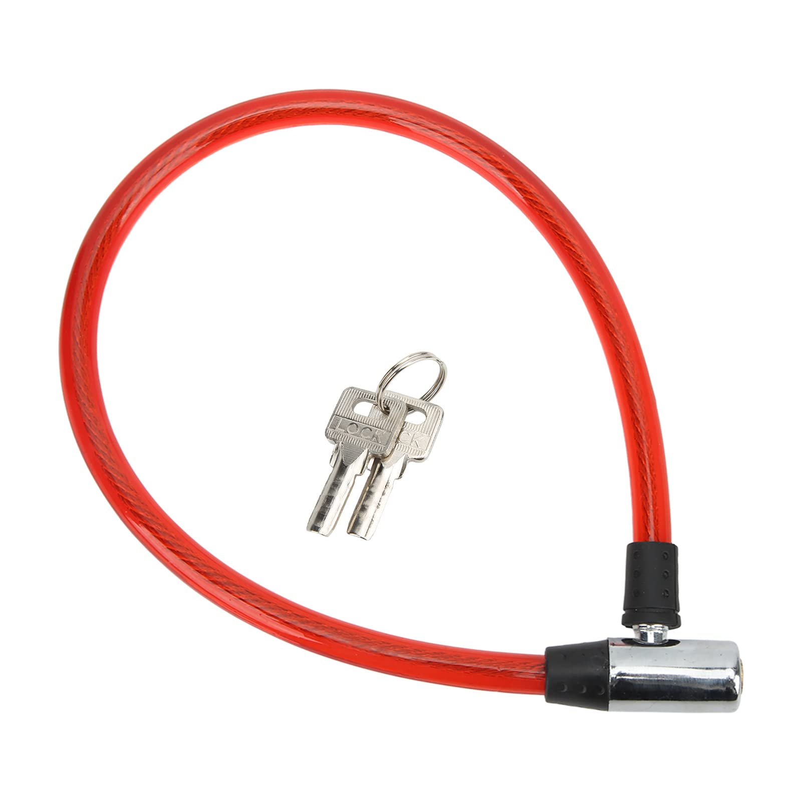 Beaswhca Mountain Bike Lock Cable Rugged Steel Wire Mountain Bike Motorcycle Door Lock Cable(red)