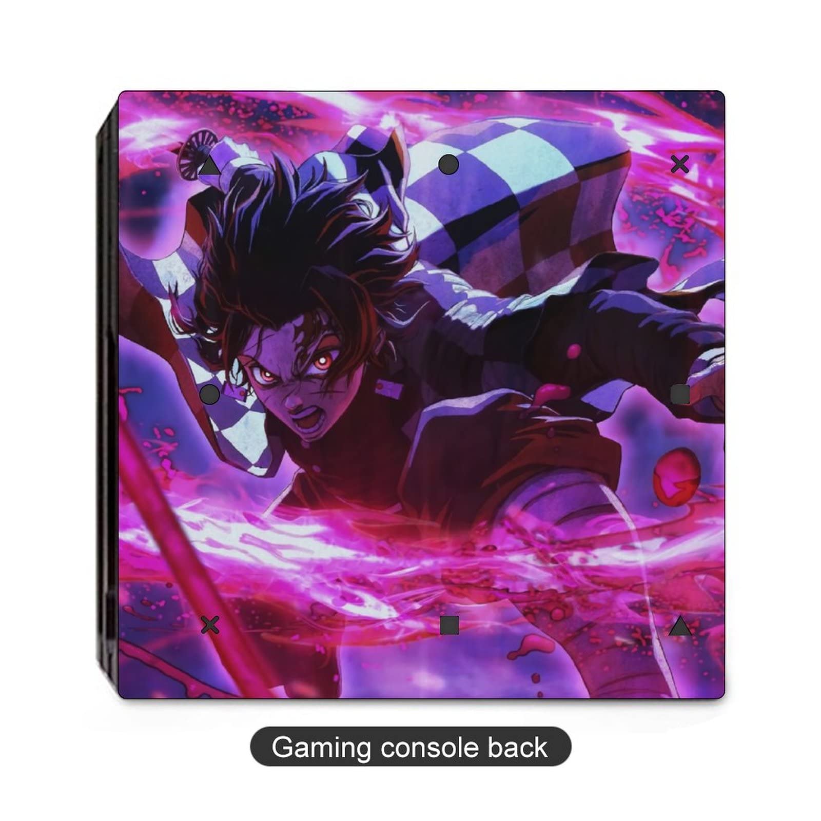 OUFGBCX Anime Boy Kamado Tanjiro PS4 Pro Controller and Console Skin Sticker Protective Cover Wireless/Wired Gamepad Full Body Vinyl Decal Skin, white-style, for