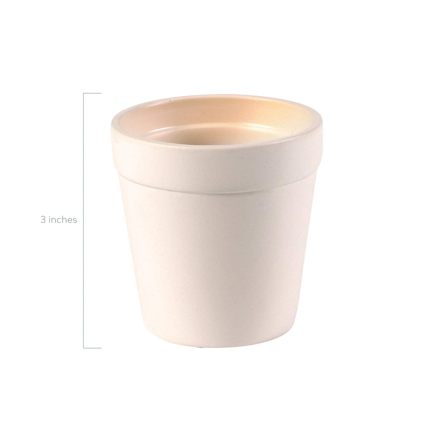 Fun Express Mini Flower Pots Bulk Ceramic - Set of 12 Unfinished White Ceramic Pot for Kids - Color Your Own Class Pack - Great for Classrooms, Art Class and Camp Craft Projects