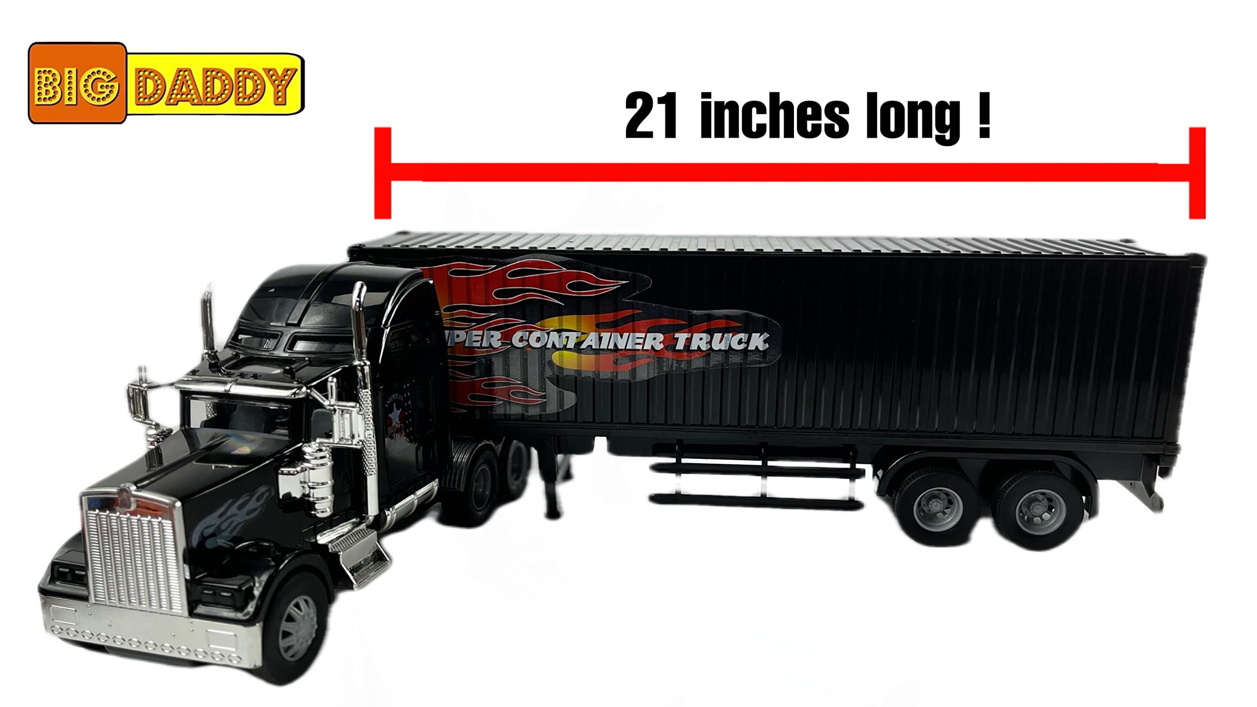 Big-Daddy Heavy Duty Tractor Trailer Cargo Transporter with Remote-Controlled Cargo Hold