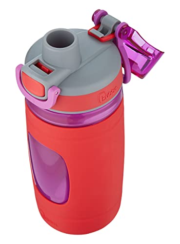 Bubba Flo Kids Water Bottle with Leak-Proof Lid, 16oz Dishwasher Safe Water Bottle for Kids, Impact and Stain-Resistant, Coral