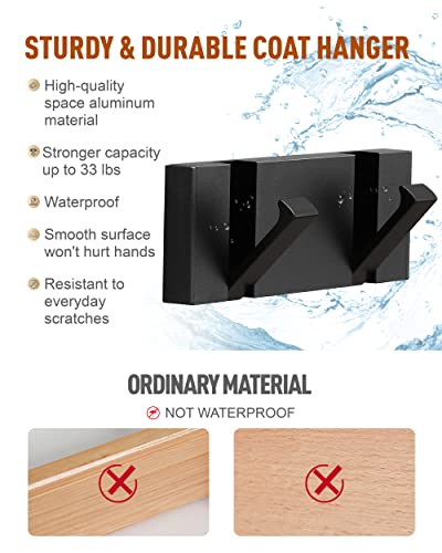 MrsJeggy 2 Pack Waterproof Folding Hideaway Coat Hooks，Retractable Hook，Space-Saving Hanger，Coat Hooks Wall Mounted，Aluminum Heavy Duty Wall Hooks，Wall Mounted Folding Coat Rack for Hat，Towel，Bag，Key
