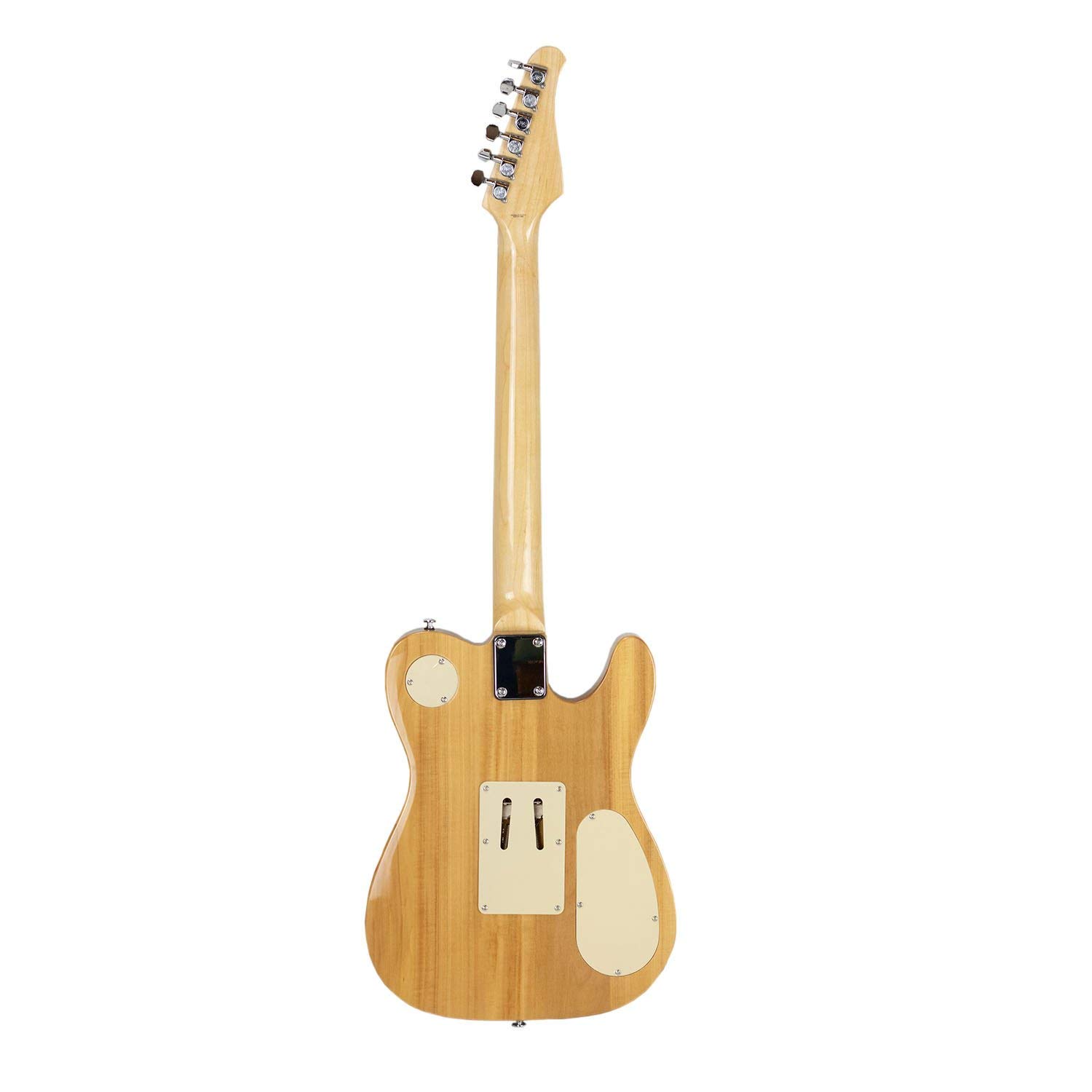 GoDpsMusic 6 String Solid-Body Electric Guitar, Left-Handed Grass-Stained Blue Jean (ST-ET-LH-HYBRID-FL-FMBLJ-KIT)