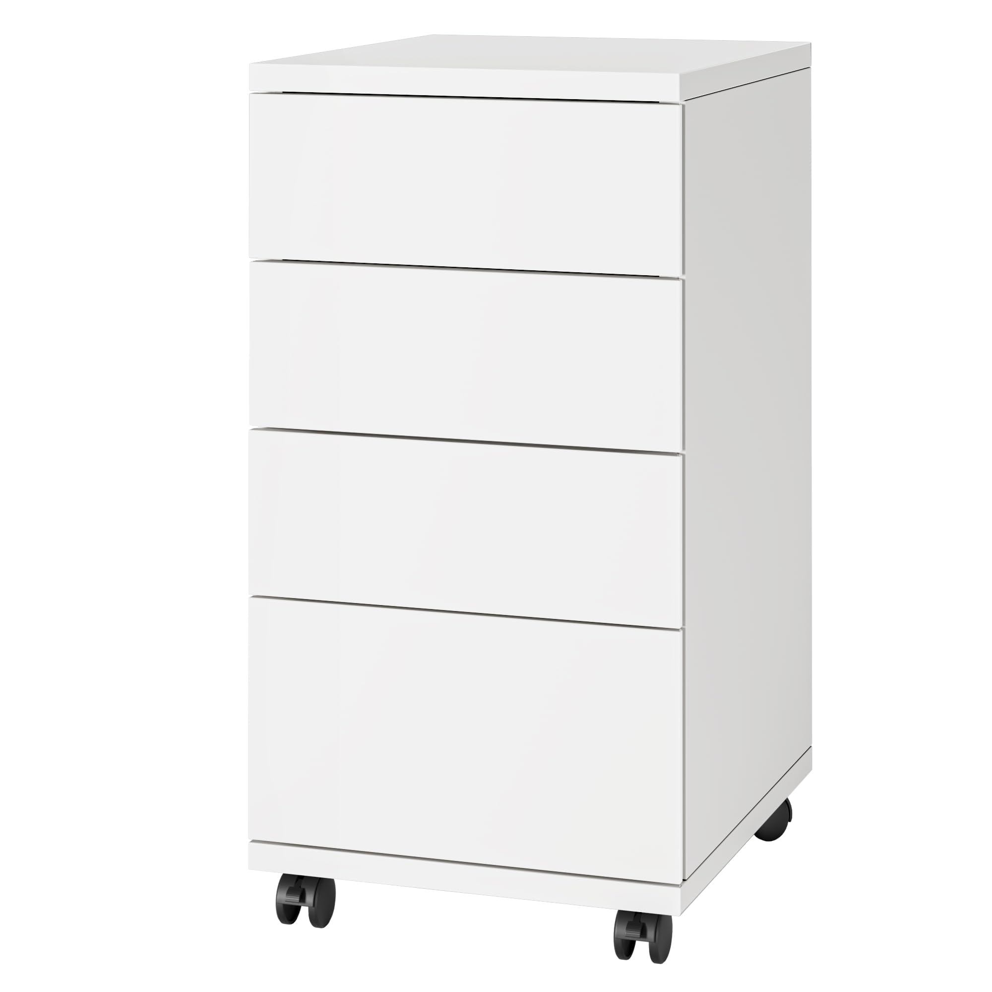 BOTLOG Mobile File Cabinet, 4-Drawer Filing Cabinet with Wheels, Rolling Pedestal Under Desk for Home Office Legal/Letter/A4 Size White