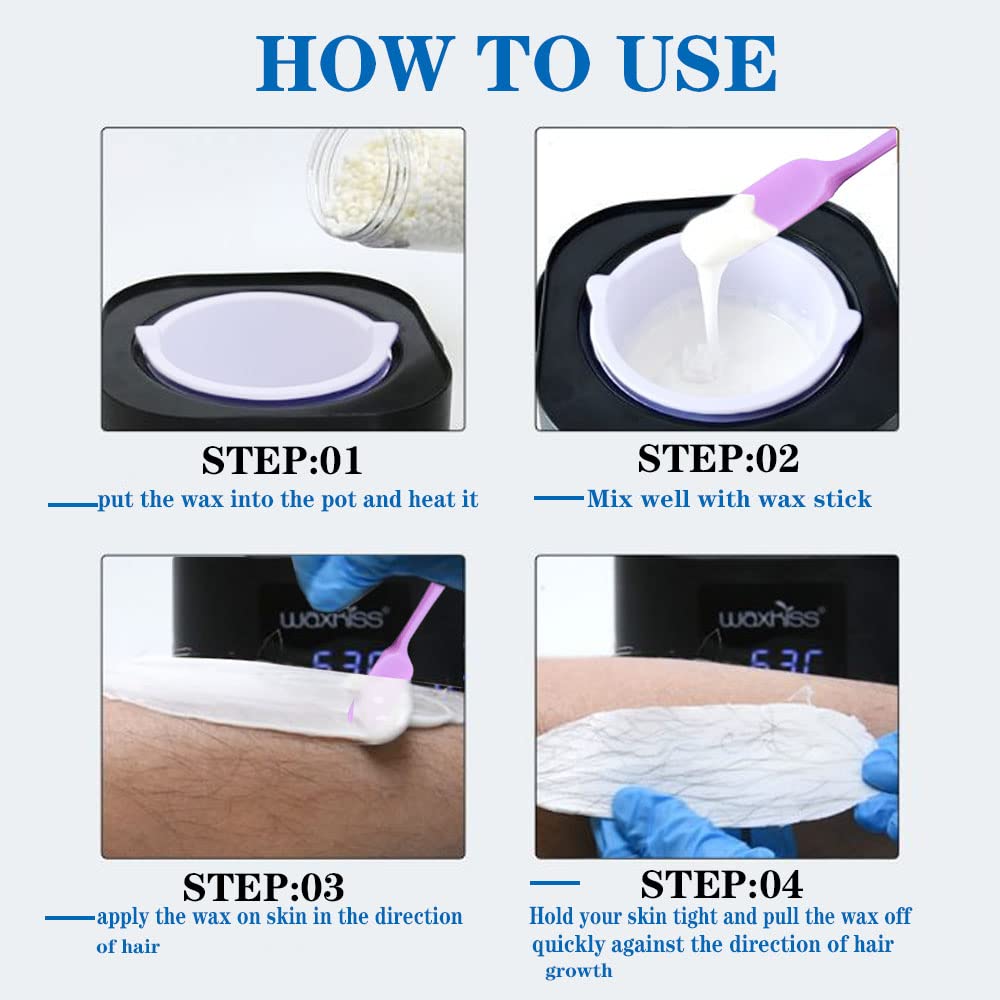 FA FIGHTART 2Pcs Silicone Wax Pot Bowl Container Can Flat Bottom with 1Pcs Wax Spatula Wax Replacement For Hair Removable