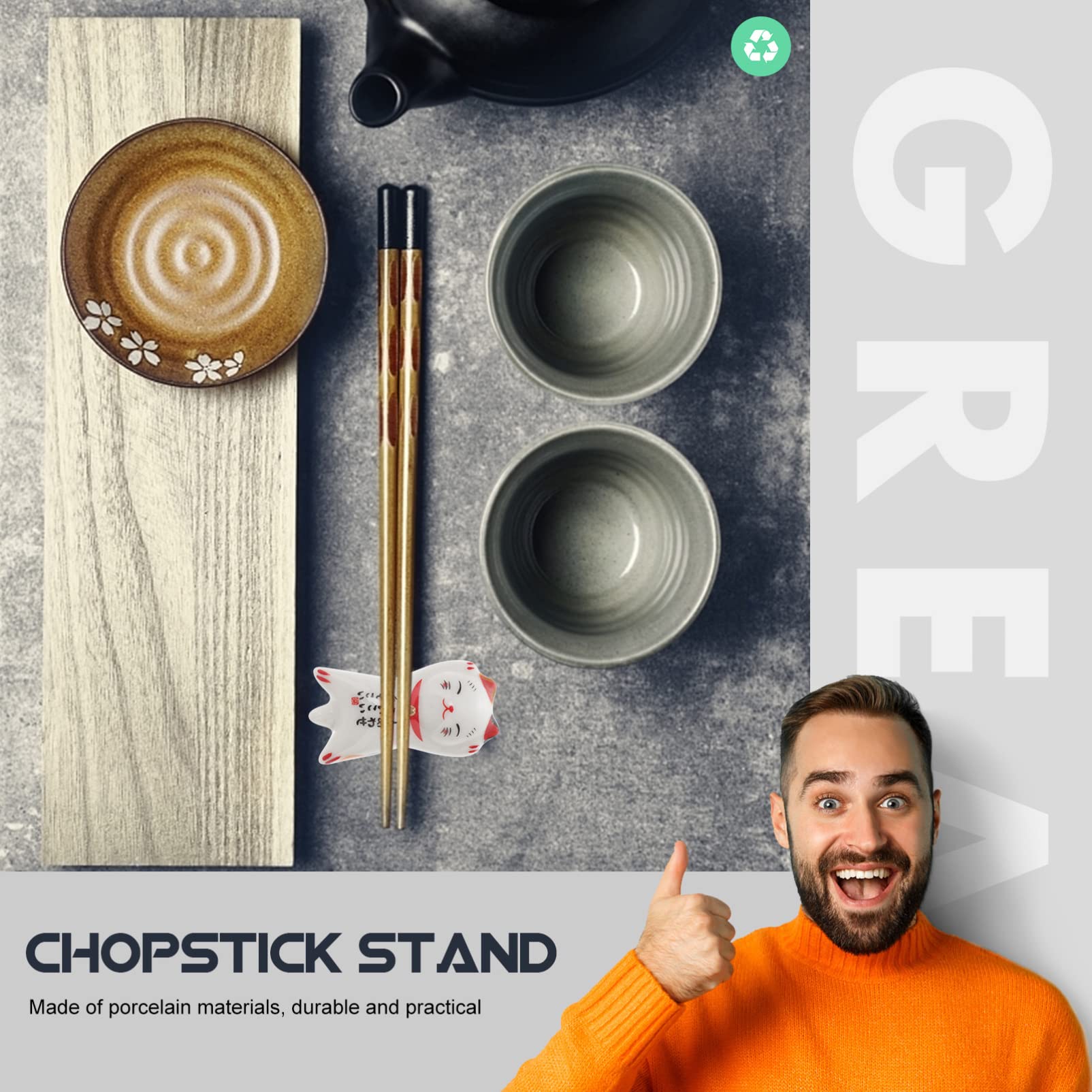Chopstick Pillow Lucky Cat Ceramic Chopsticks Rest Rack Dinner Spoon Stand Knife Fork Stand Chopsticks Holder for Restaurant Utensils Cutter Rest