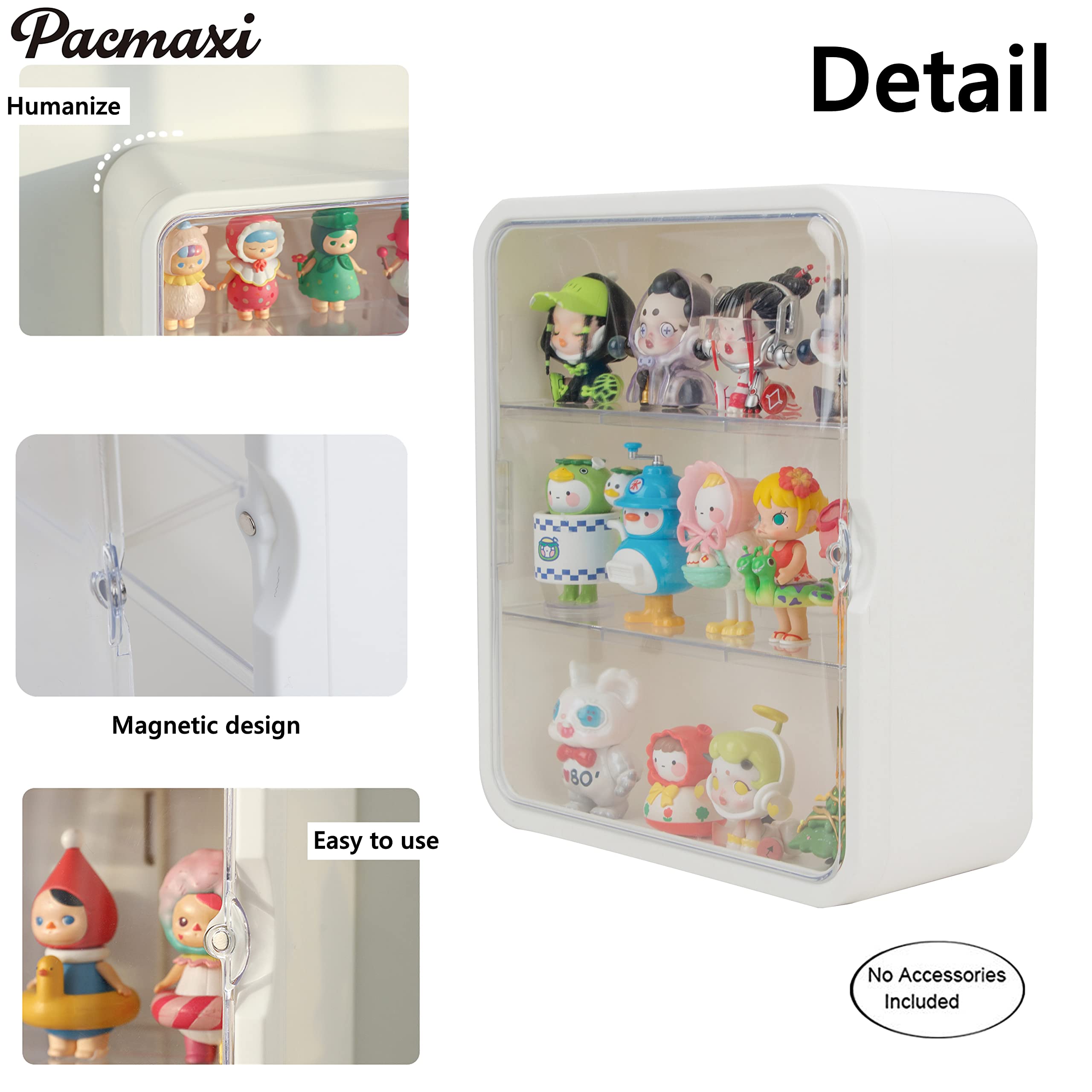 PACMAXI Acrylic Display Case for Mini Funko Pop Figures, Display Cabinet for Mini Funko Pop Figures, Clear Storage Box Cabinet Organizer for Mini Toys, Collections and Stone Rock (Wall Mounted)