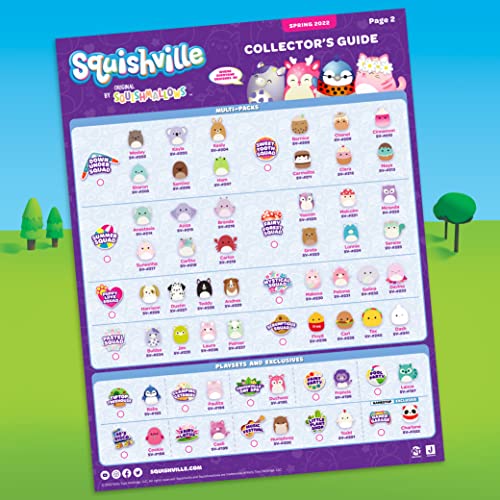 Squishville by Original Squishmallows Down Under Squad Plush - Six 2-Inch Wesley, Kayla, Keely, Ham, Santino, and Sharon Plush - Toys for Kids (SQM0215)