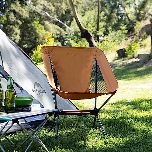 Naturehike YL08 Camping Chair, Ultralight Portable Camp Chair with Storage Bag, Compact Folding Beach Chair for Backpacking Hiking Fishing Picnic