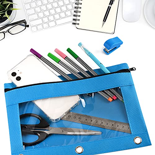 Gloween 6 Pack Binder Pencil Pouches for 3-Ring Notebook Binder, Fabric Pencil Pouches Cases Pockets Bags for Home/Office/School Suppliesā¦
