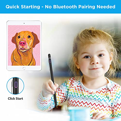 LAOZHOU Best BK Stylus Pen Pencil Pro 12.9/11/10.5/9.7 Inch Air 5/4/3/2/1 iPad 9/8/7/6/5/4/3/2 Mini 6/5/4/3/2/1 Generation Alternative Drawing Writing Digital Smart Stylist for Touch Screens, Black