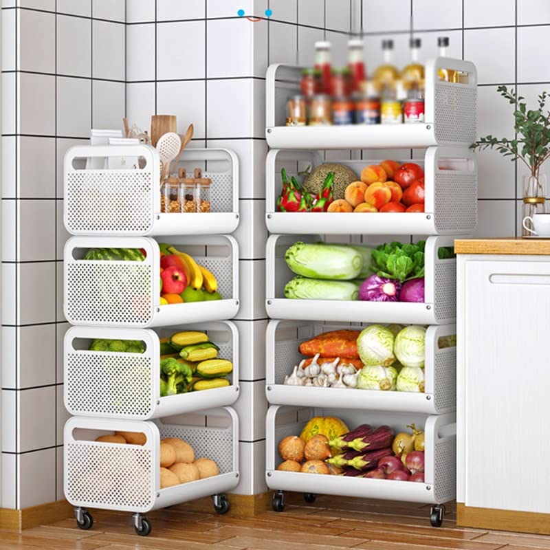 DANN Kitchen Spice Storage Rack 3/4 Tier Floor Cutlery Rack for Bathroom Storage Rack Multifunctional Trolley (Color : D, Size : 120.5cm*40cm)