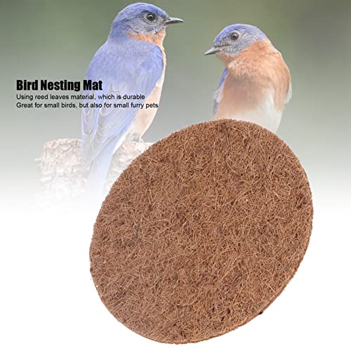 Bird Eggs Mat, 5pcs Bird Nesting Pads, Soft Comfortable Mat with Reed Leaves Material for Small Furry Pets, Wear Resistance Bird Eggs Mat for Birds Pigeons Chickens Bird Breeding Nesting Accessories