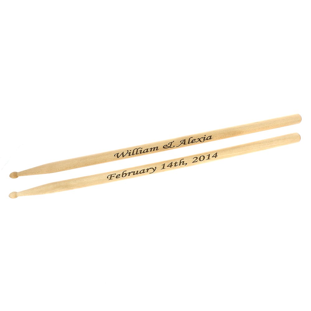 Drumsticks Set of Monogrammed Personalized Professional Grade Wooden Drumsticks
