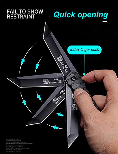 Carimee EDC Knife- 3.7 inch Pocket Knife Tanto point- Black Aluminum Alloy Handle, for Outdoor/Camping/BBQ